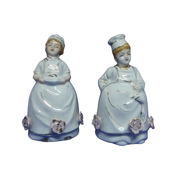 Accents | Lot Of 2 Vintage Victorian Lady Maid Baker Waitress White ...